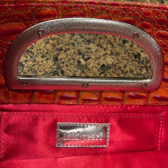 Kiki Pearl | Bags | Kiki Pearl Coral Alligator Skin Clutch | Poshmark